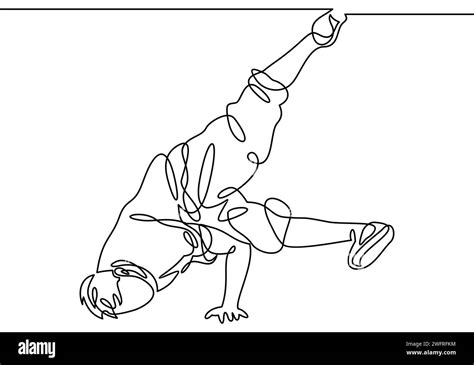 Break Dancer Continuous One Line Drawing Stock Vector Image And Art Alamy