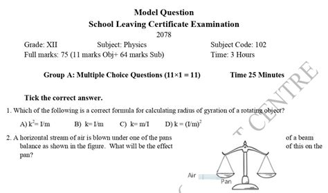 Class 12 Physics Model Question 2078 Cdc Your All Notes