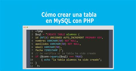 cómo crear una tabla en mysql con php baulphp