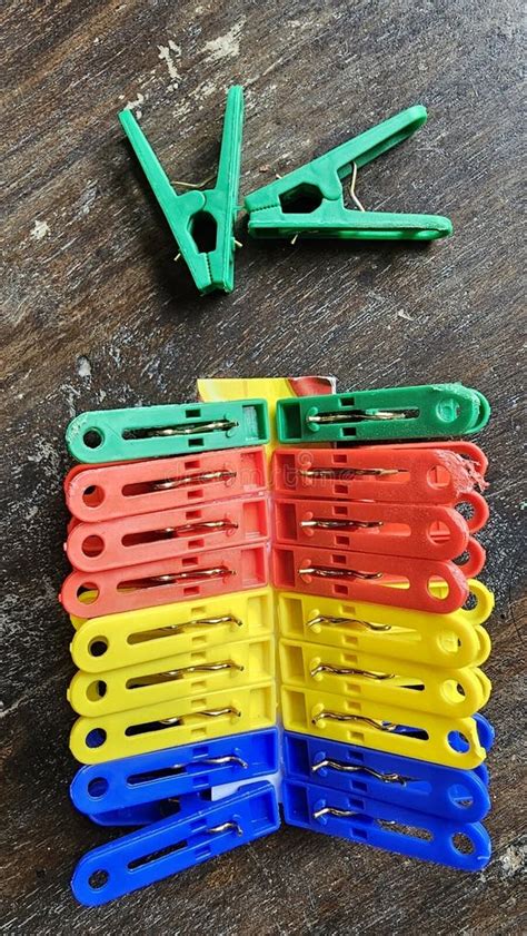 Clothes Peg Or Clothespin A Plastic Clip To Attach Clothes To The