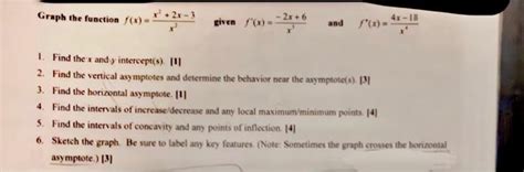 solved graph the function f x x2x2 2x−3 given f′ x x′−2x 6