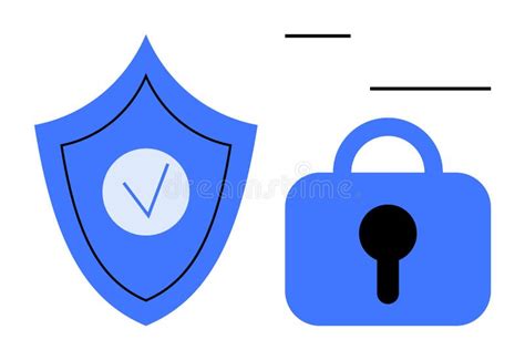 Secure Shield And Lock Symbolizing Protection And Security Stock Illustration Illustration Of