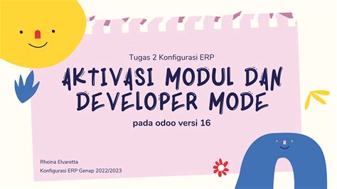 aktivasi modul dan developer mode pada odoo 16 by rheina elvaretta