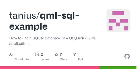 Github Taniusqml Sql Example How To Use A Sqlite Database In A Qt