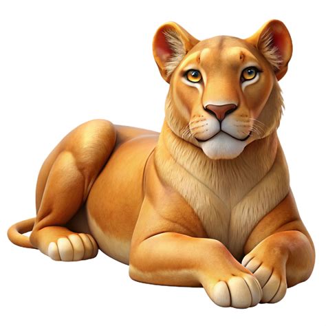 Dramatic Contemporary Majestic Lioness 3d Render Exclusive 56944760 Png