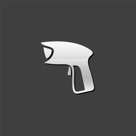 Barcode Reader Icon In Metallic Grey Color Style Electronic Product