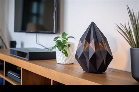 innovative mesh network device in a stylish contemporary room stock