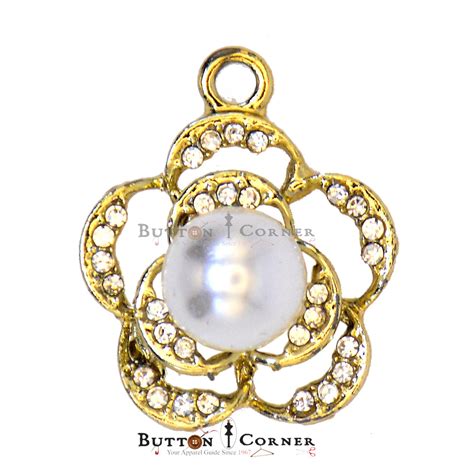 Flower Shape Pearl Fancy Button Button Corner