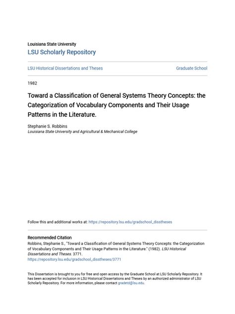 toward a classification of general systems theory concepts the c