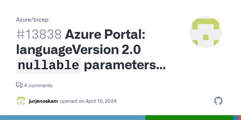 Azure Portal Languageversion 20 `nullable` Parameters Are Incorrectly