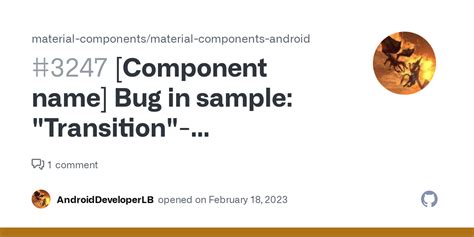 Component Name Bug In Sample Transition Container Transform Has
