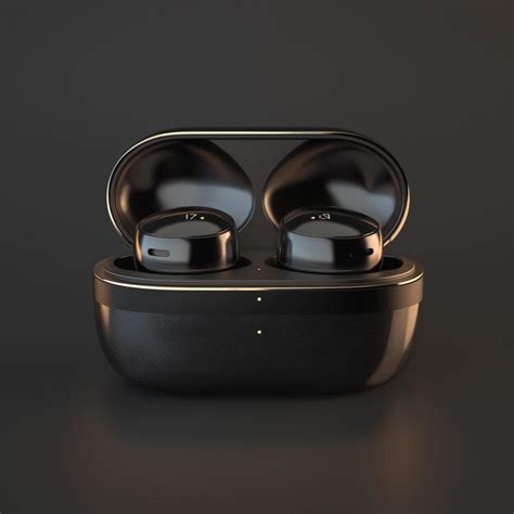 Sleek Black Wireless Earbuds In Charging Case Premium Ai Generated Image