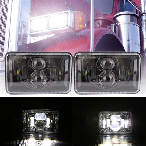 4x6 Inch Led Headlights Rectangular H4651 For Atvs Peterbilt Kenworth