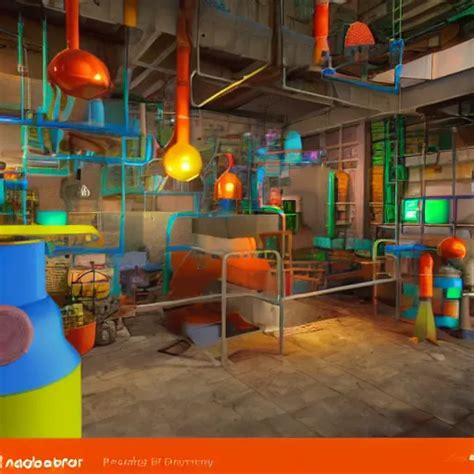 3 D Render Of A Factory Videogame Producing Magic Stable Diffusion
