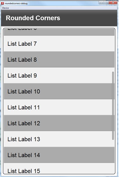 Rounded Corners For Flex Mobile Application S List ListForm Jaspreet Chahal