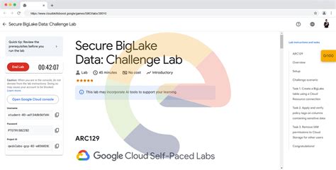 Secure Biglake Data Challenge Lab Arc129
