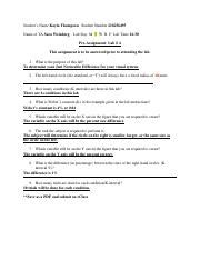 Lab Pre Lab Assignment Pdf Babe S Name Kayla Thompson Babe Number Name Of TA