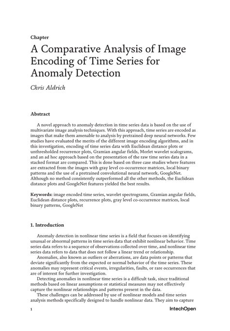 pdf a comparative analysis of image encoding of time series for