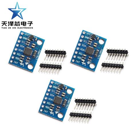 3pcs mpu 6050 module three axis acceleration gyroscope 6dof gy 521 with