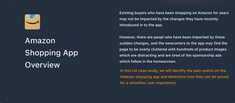 Amazon UX Case Study On Behance