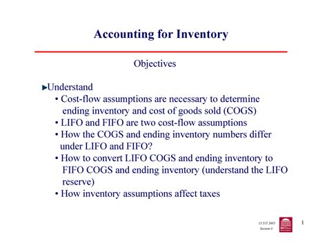 Lec6 Lecture Notes 6 Objectives Understand Cost Flow Assumptions