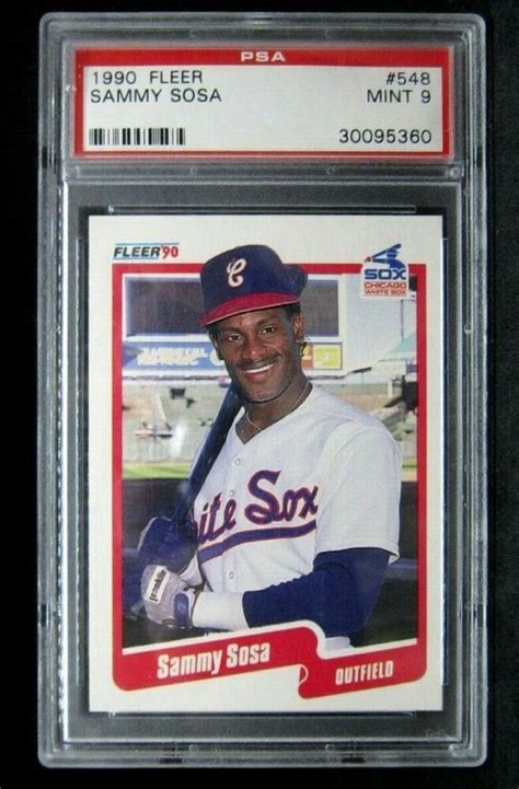 Sammy Sosa 1989 Fleer Batting Pose Rookie Card 548 Psa9 Rangers Rf Rc