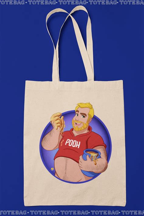 Tote Bag Pooh Famosos Queer Artwork Gay Illustration Lgbtq Canvas