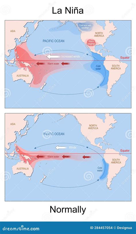La Nina World Map Vector Illustration 284457054