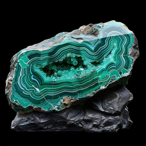 Green Malachite Mineral Close Up Specimen Has Unique Intricate