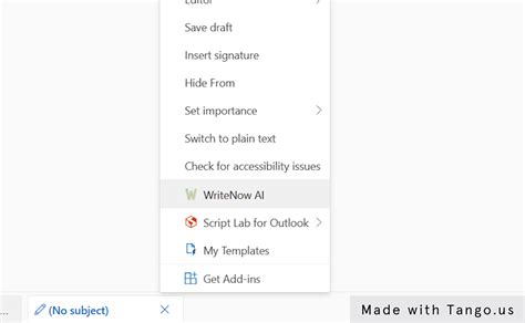 Write A New Email In Microsoft Outlook Using Writenow Ai For Microsoft Outlook Writenow Ai