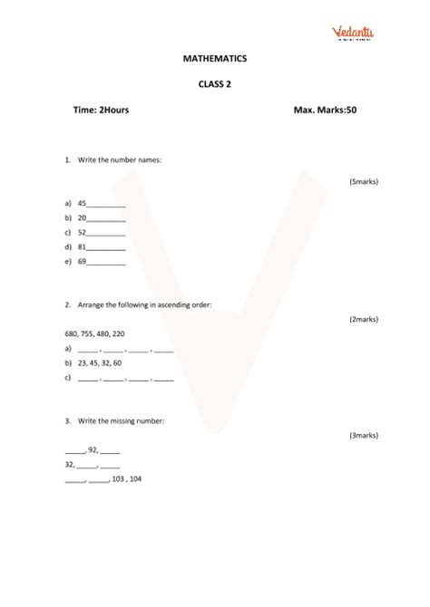 Cbse Sample Papers For Class 2 Maths With Solutions Mock Paper 2
