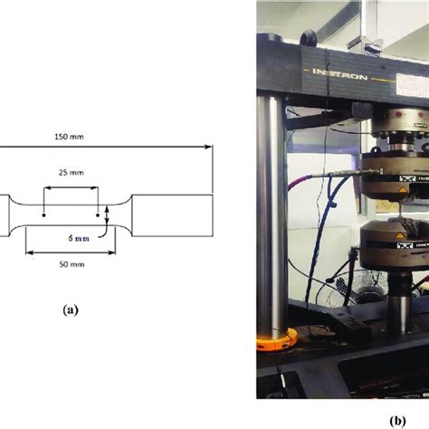 A Schematic Diagram Of Tensile Specimen And B Universal Testing Download Scientific