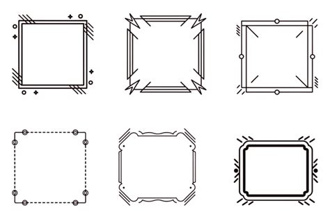 Artwork Stylish Vector Frames And Borders Icons Set For Invitations Png