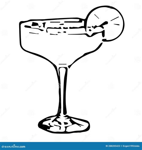 Outline Of A Cocktail Glass Silhouette Of A Glass Stock Illustration Illustration Of Line