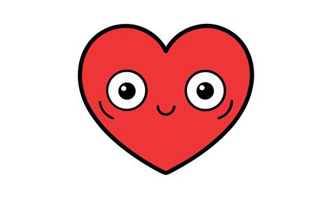 Smiling Cartoon Heart With Eyes Graphic By Rabiulalam97677 · Creative
