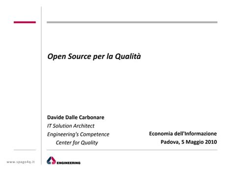 Open Source For Quality Ppt