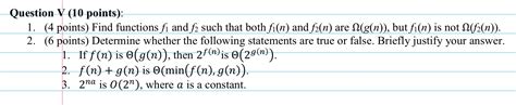 solved question v 10 points 1 4 points find functions