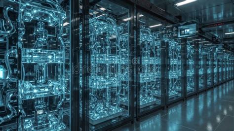 Futuristic Quantum Computing Data Center With Advanced Cooling Systems