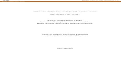 Pdf Induction Motor Controller Using Fuzzy Logic Nor …induction Motor