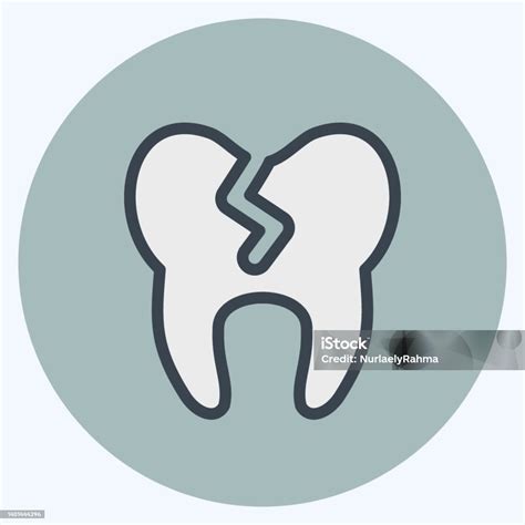 아이콘 나쁜 치아 의학 상징을 위해 적당한 컬러 메이트 스타일 편집 가능한 간단한 디자인 디자인 템플릿 벡터 간단한 그림 건강