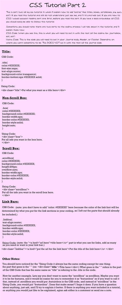 Css Tutorial Part 2 By X Danielle X On Deviantart