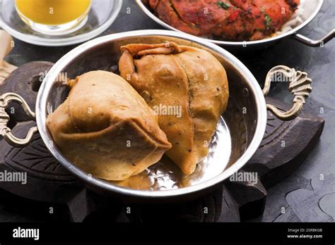 Veg Samosa Is A Crispy And Spicy Indian Triangle Shape Snack Stock