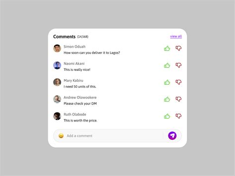 Comment Section Ui By Elizabeth On Dribbble