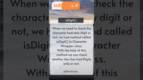 Dinagaran L On Linkedin Isdigit Method In Character Wrapper Class In