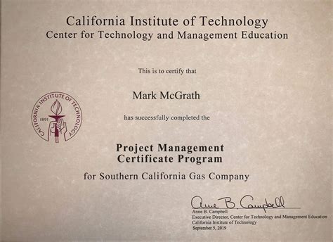 Editable Certificate From California Institute Of Technology Template