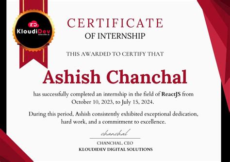 Kloudidev On Linkedin Reactjs Internship Devfolio Achievement