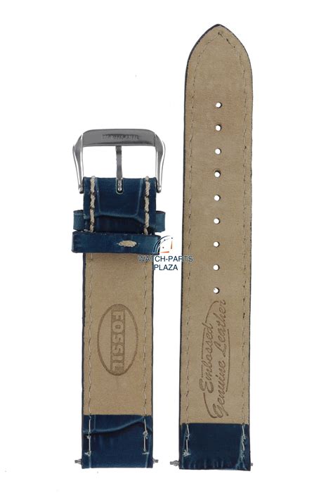 Fossil Jr8035 Horlogeband Blauw Leer 18 Mm Watch Plaza