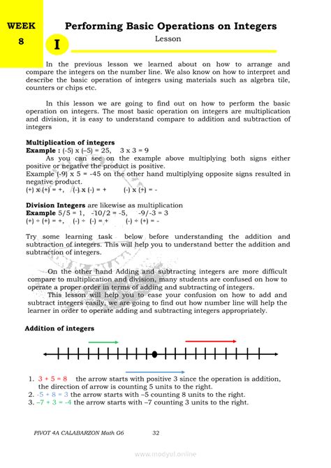 Math 6 Second Quarter Module Pivot Grade 6 Modules