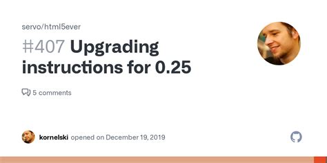 Upgrading Instructions For 025 · Issue 407 · Servohtml5ever · Github