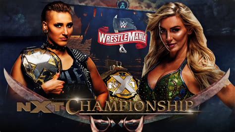 Wwe Wrestlemania 36 Rhea Ripley Vs Charlotte Flair Official Match Card